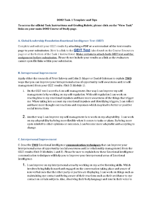 D253 Task 1 - Task 1 - D253 - TASK 1: Becoming an Effective Values ...