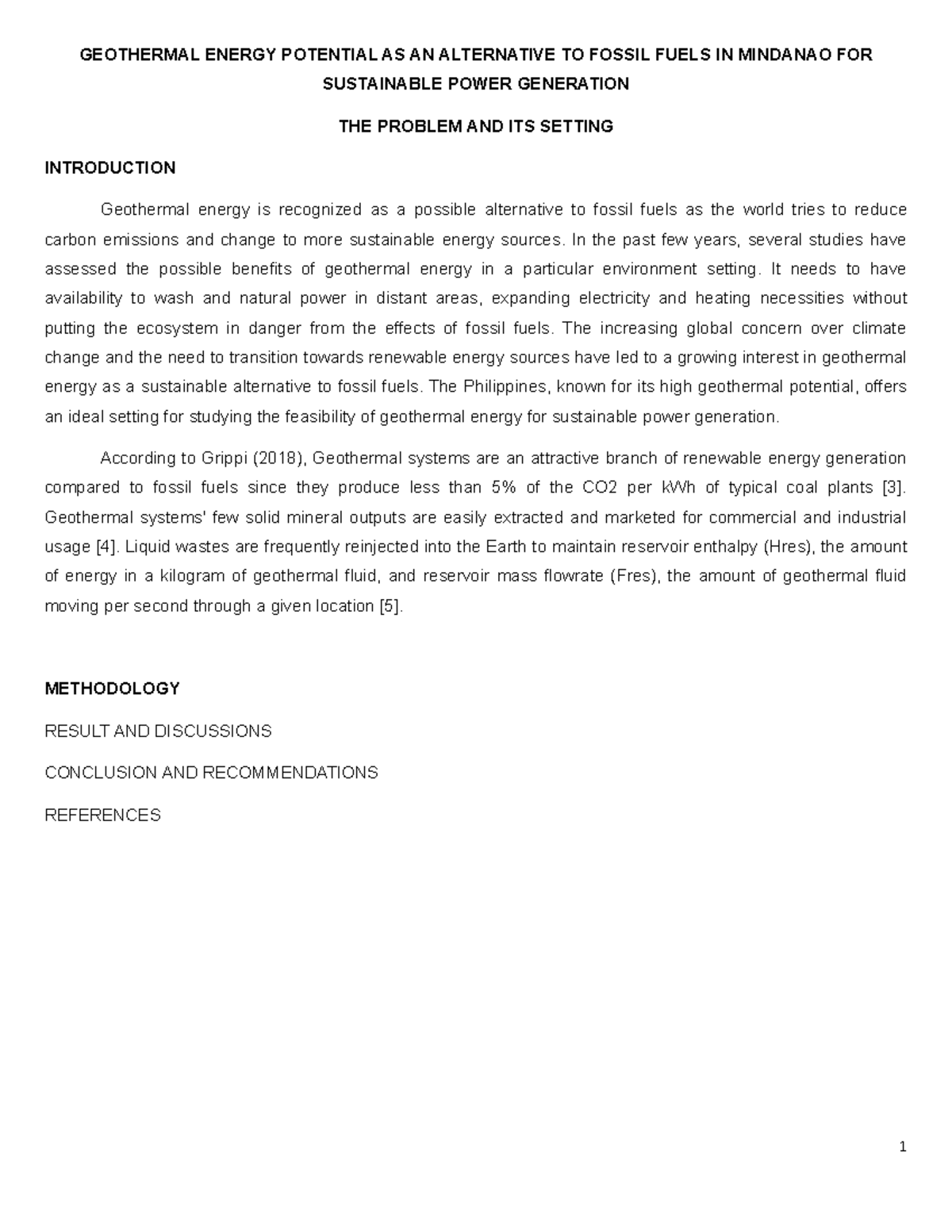 Reasearch Paper Chemistry LEC 1 - GEOTHERMAL ENERGY POTENTIAL AS AN ...