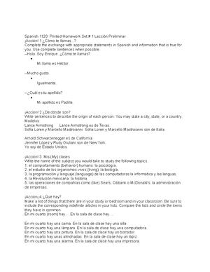 Spanish 1120 Extended Writing Homework Set 6 - 06/20/ Spanish 1120 ...