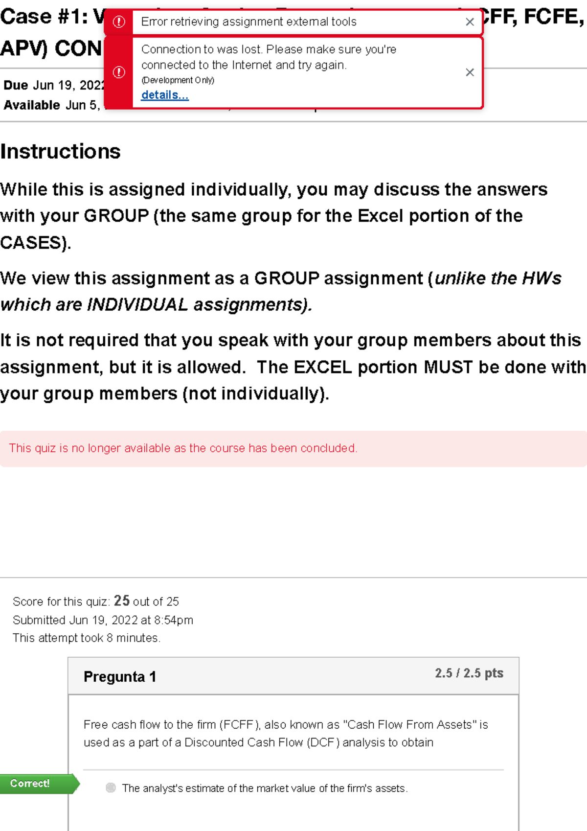 Case #1 Valuation Capital Budgeting model (FCFF, FCFE, APV) Conceptual ...