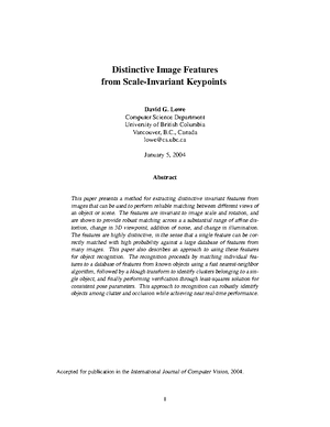 How to read lowe - dsf - Guide to Reading Lowe’s SIFT paper Leo Dorst ...