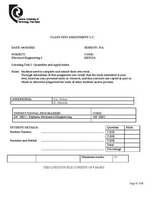 Electrical Ingenieurswese II-EEN125A-S2-2023-Practical Guide-Updated 25 ...