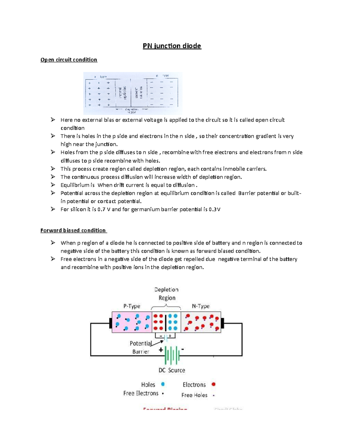 Pn junction forward and reverse biasing - PN junction diode Open ...