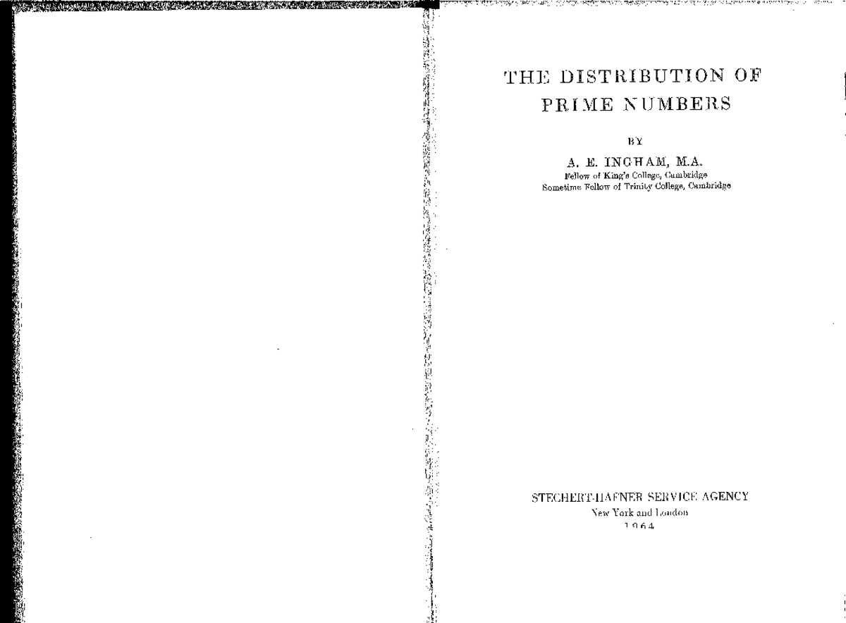 (Cambridge Mathematical Library) A. E. Ingham - The Distribution of ...