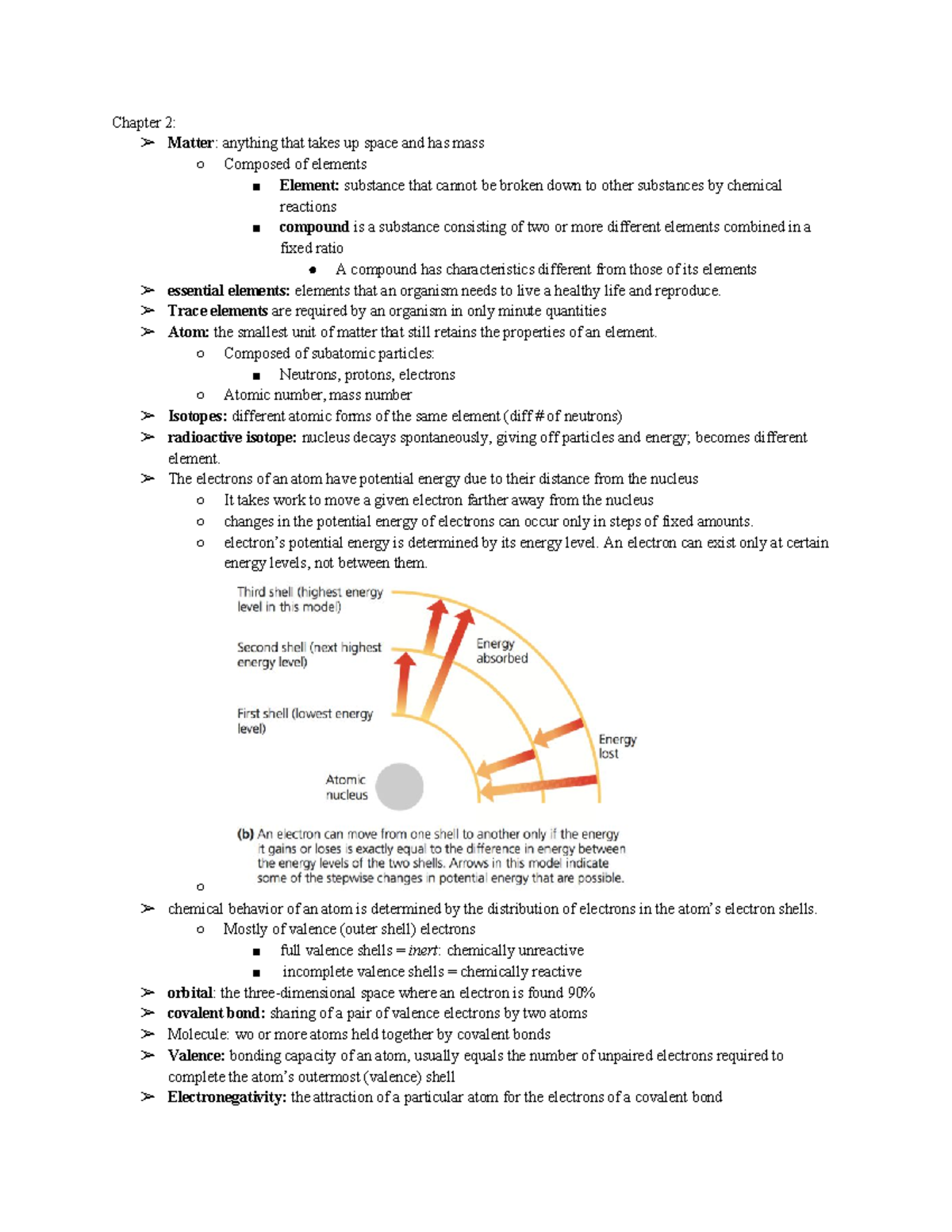 Review Guide - Lecture notes Chapters 2-20 - Chapter 2: Matter ...