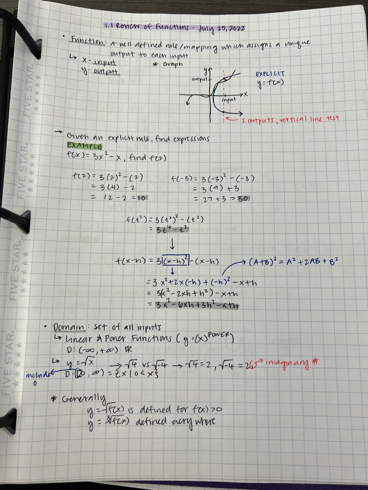 July 25Notes - Summer lecture notes - MATH 131 - Studocu