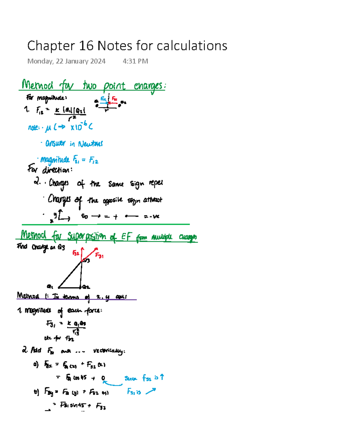 Chapter 16 Notes for calculations - Phys 102 - Chapter 16 Notes for ...