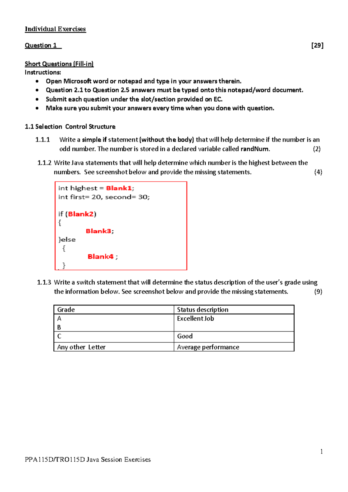 Acitivity 3 - activity to practice - 1 Individual Exercises Question 1 ...