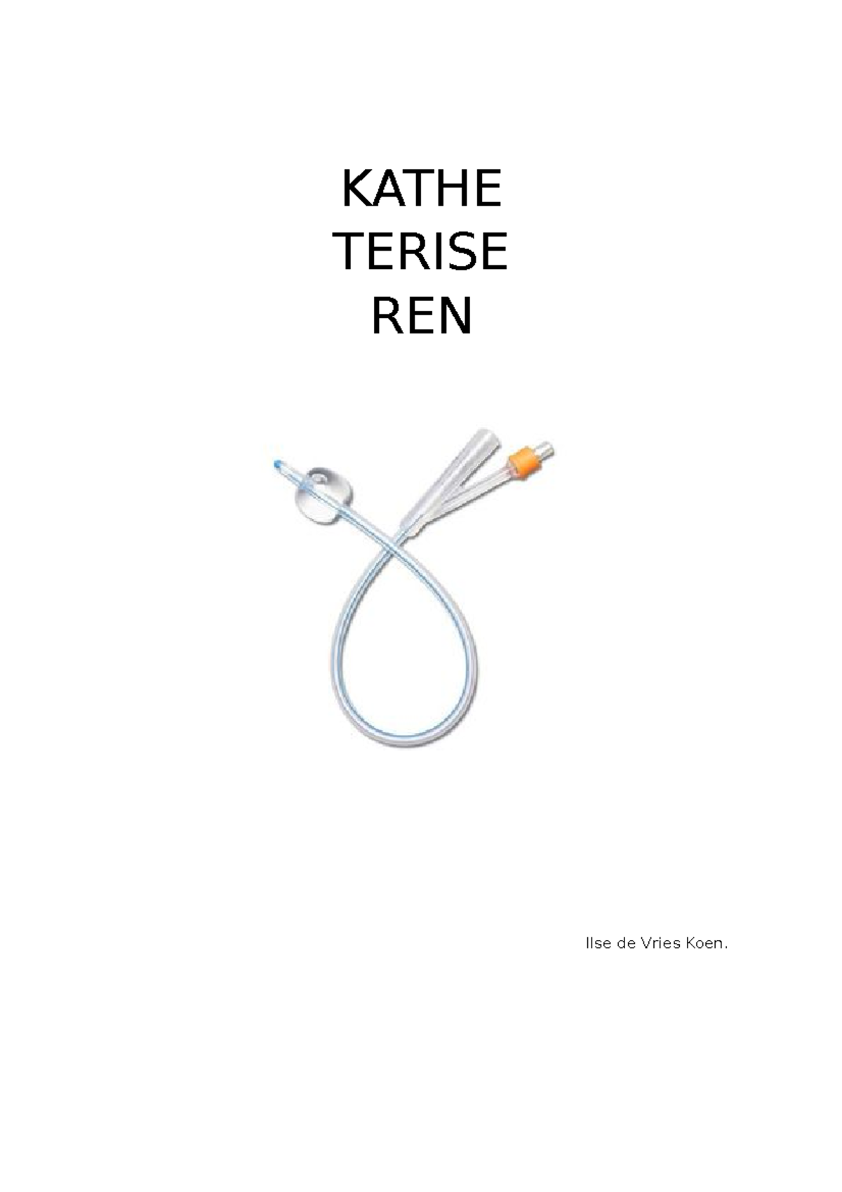 Katheter - Ilse de Vries Koen. KATHE TERISE REN - Studeersnel