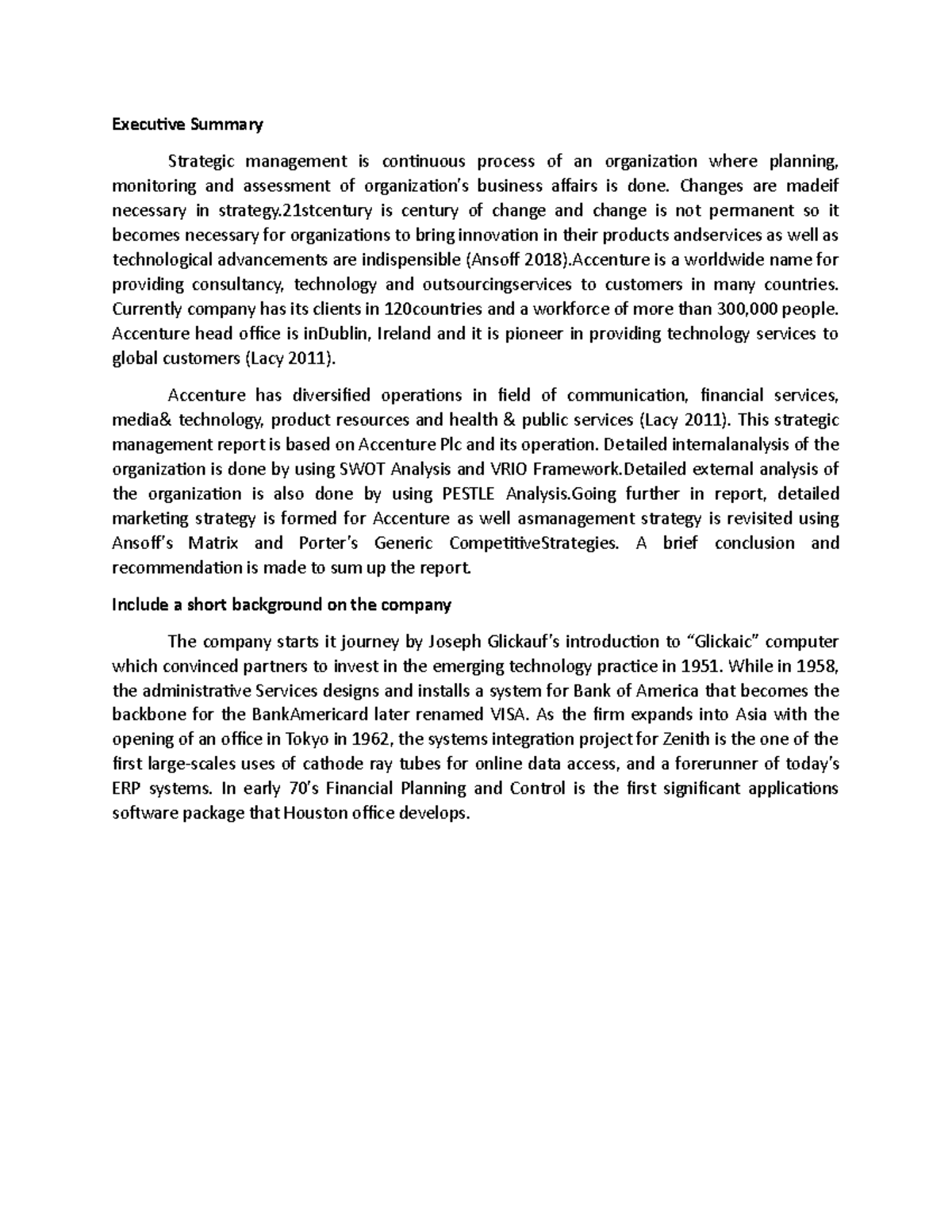 Intro- Strama - 13 -Strategic management paper - Executive Summary ...