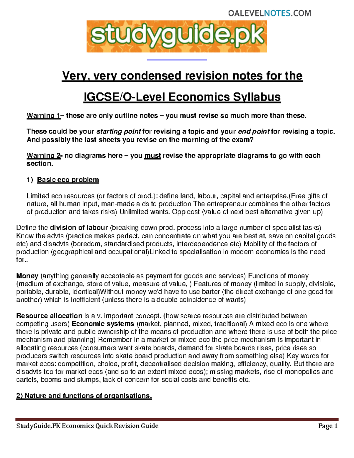 Very condensed igcse revision notes - Very, very condensed revision ...