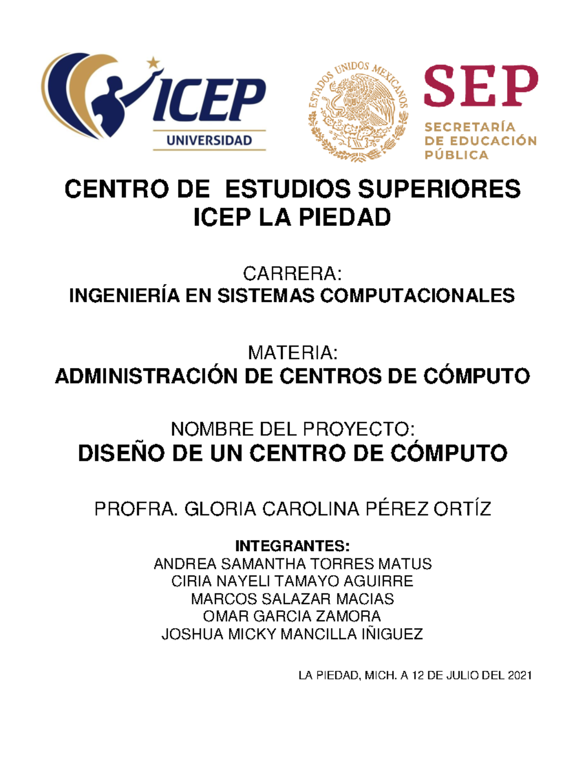 Proyecto Administracion DE Centros DE Computo - CENTRO DE ESTUDIOS ...