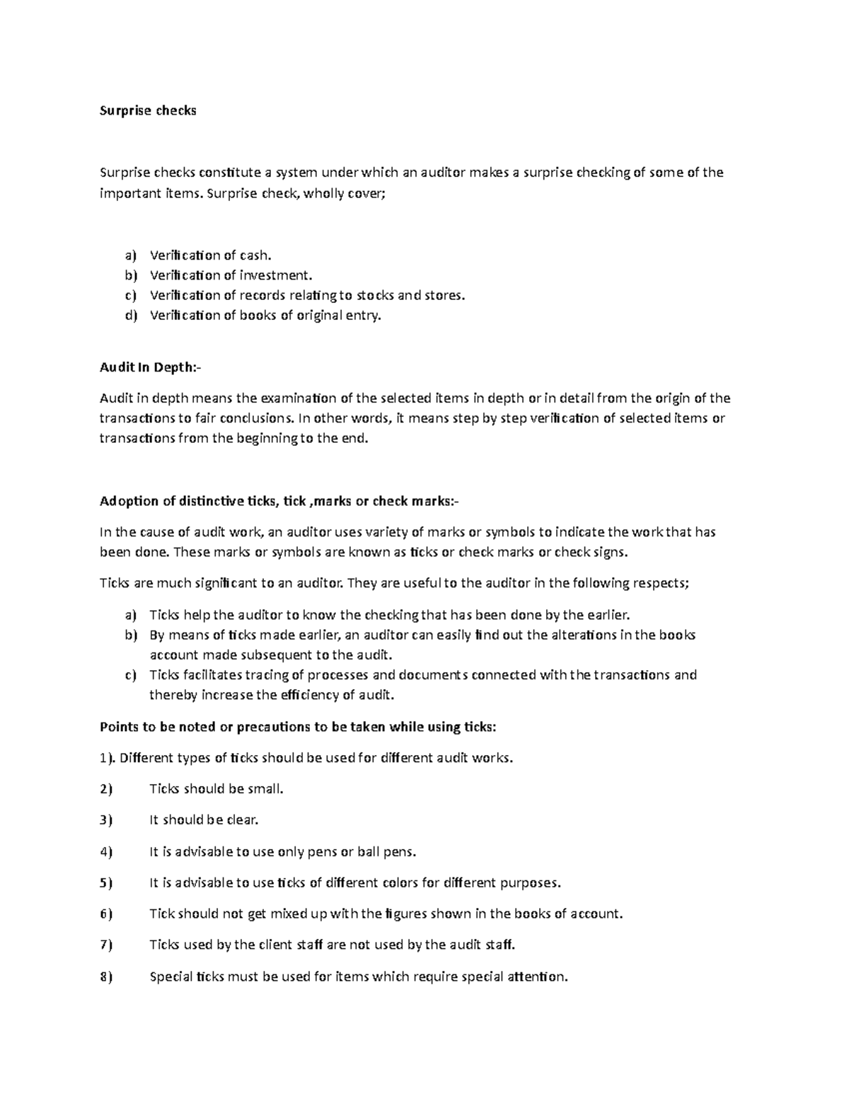 Surprise checks - Financial management - Surprise checks Surprise ...