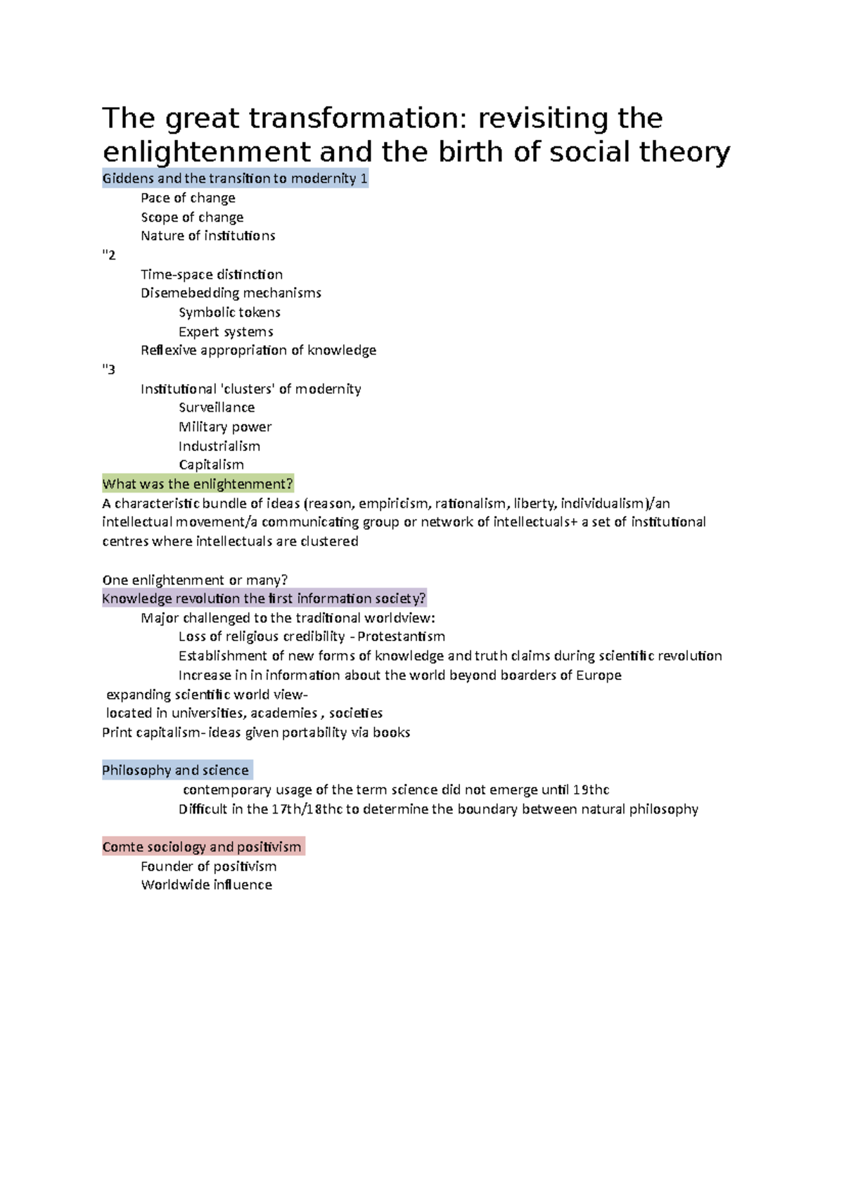 The great transformation - Studocu