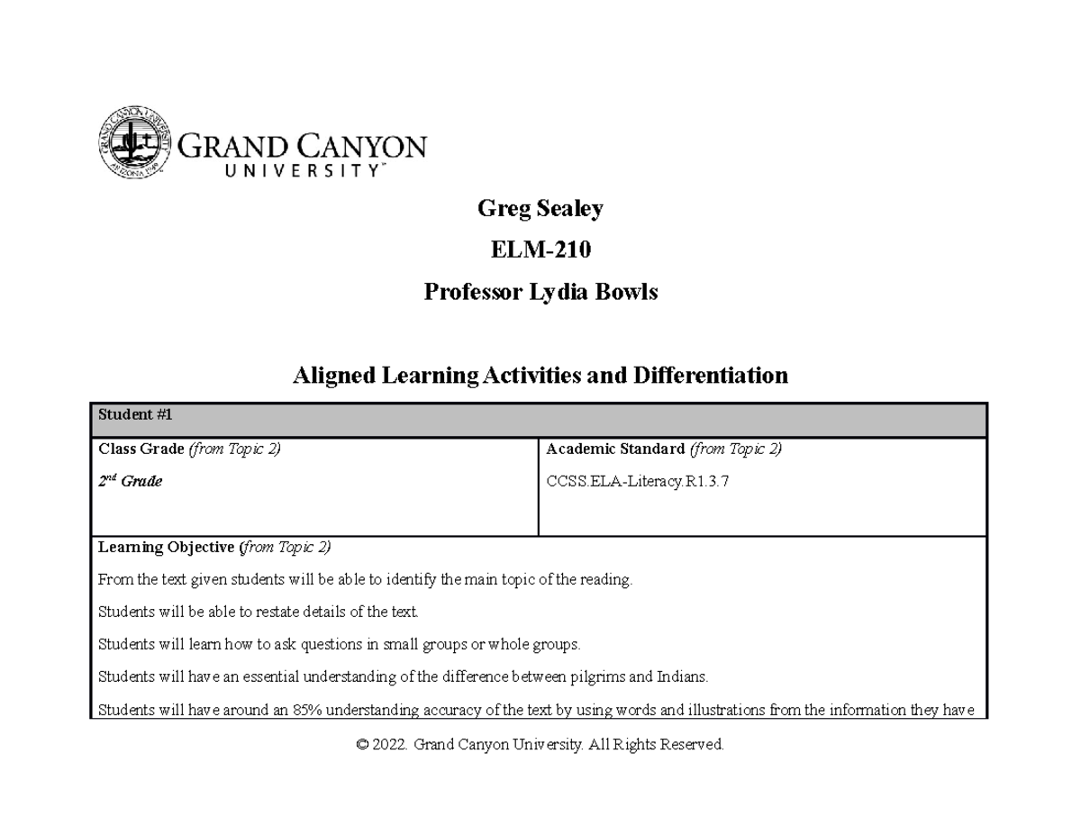 ELM-210-D-T5-Aligned Activities and Differentiation (1) complete - Greg ...