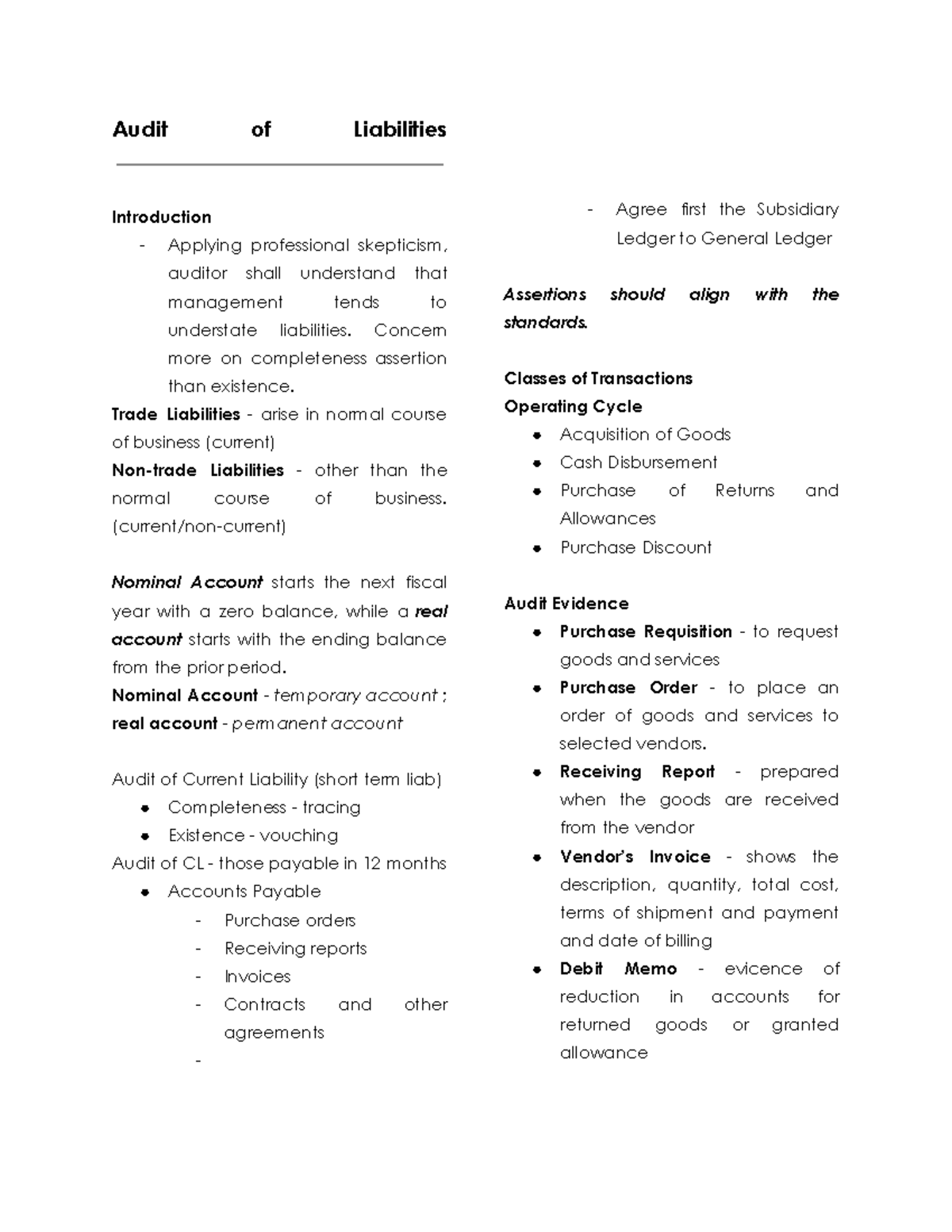 Audit of Liab Notes - This can help you focus and study well in your ...