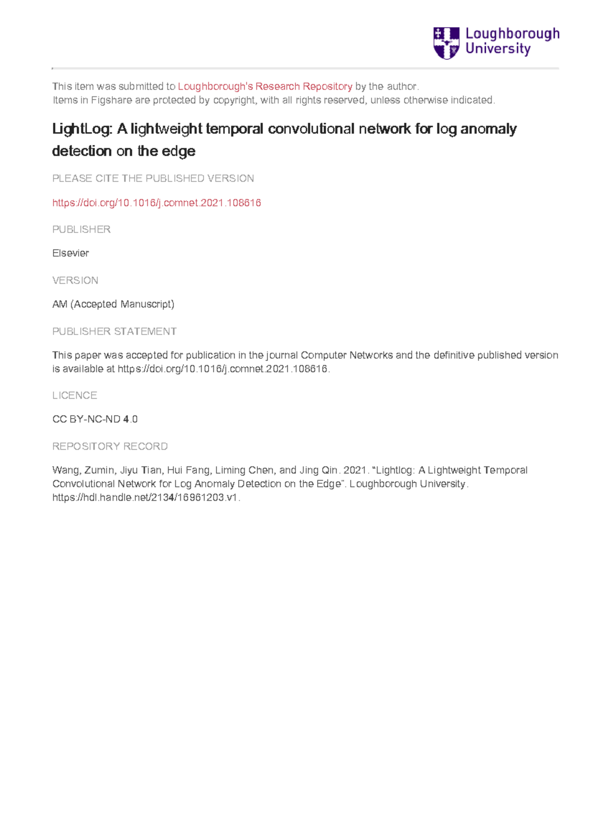 Lightlog - Light log - This item was submitted to Loughborough's ...