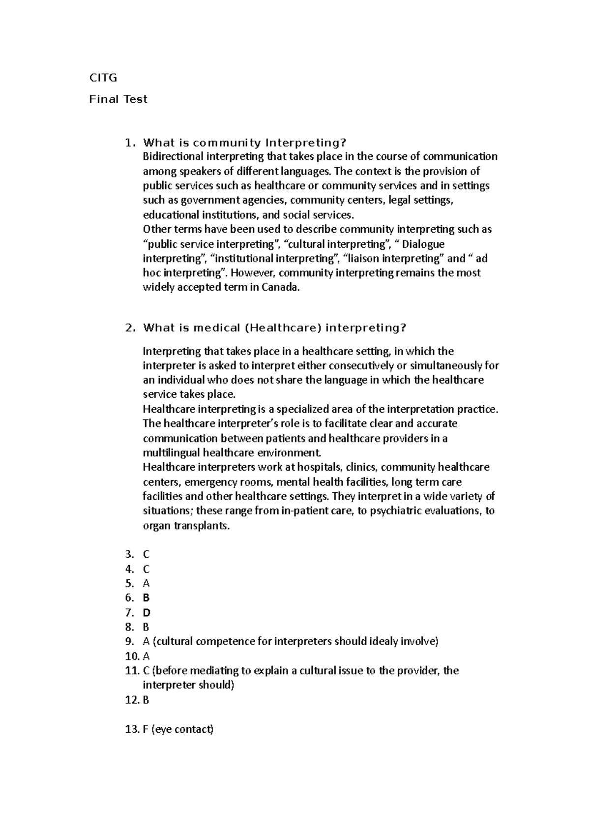 CITG Final Test - some material for Human Resources Management - CITG ...