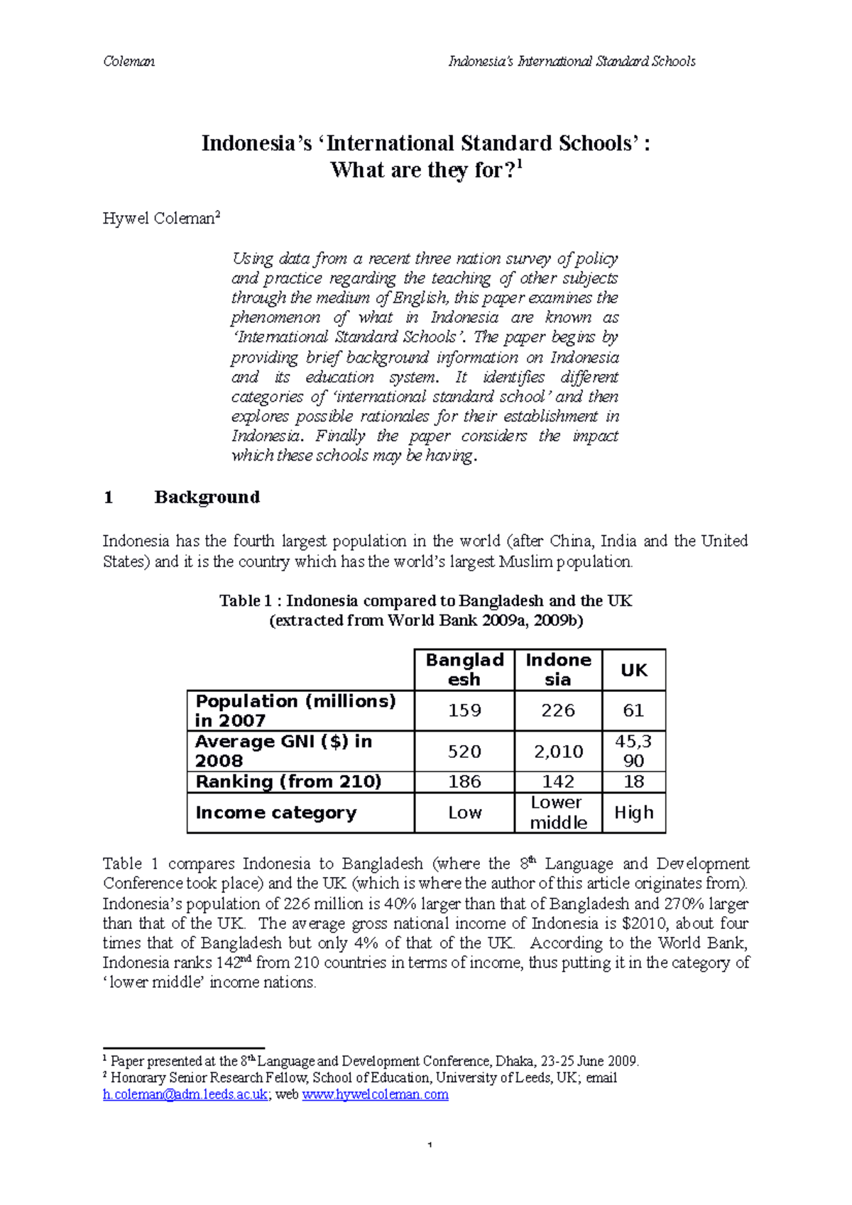 Indonesias International Standard School - Indonesia’s ‘International ...