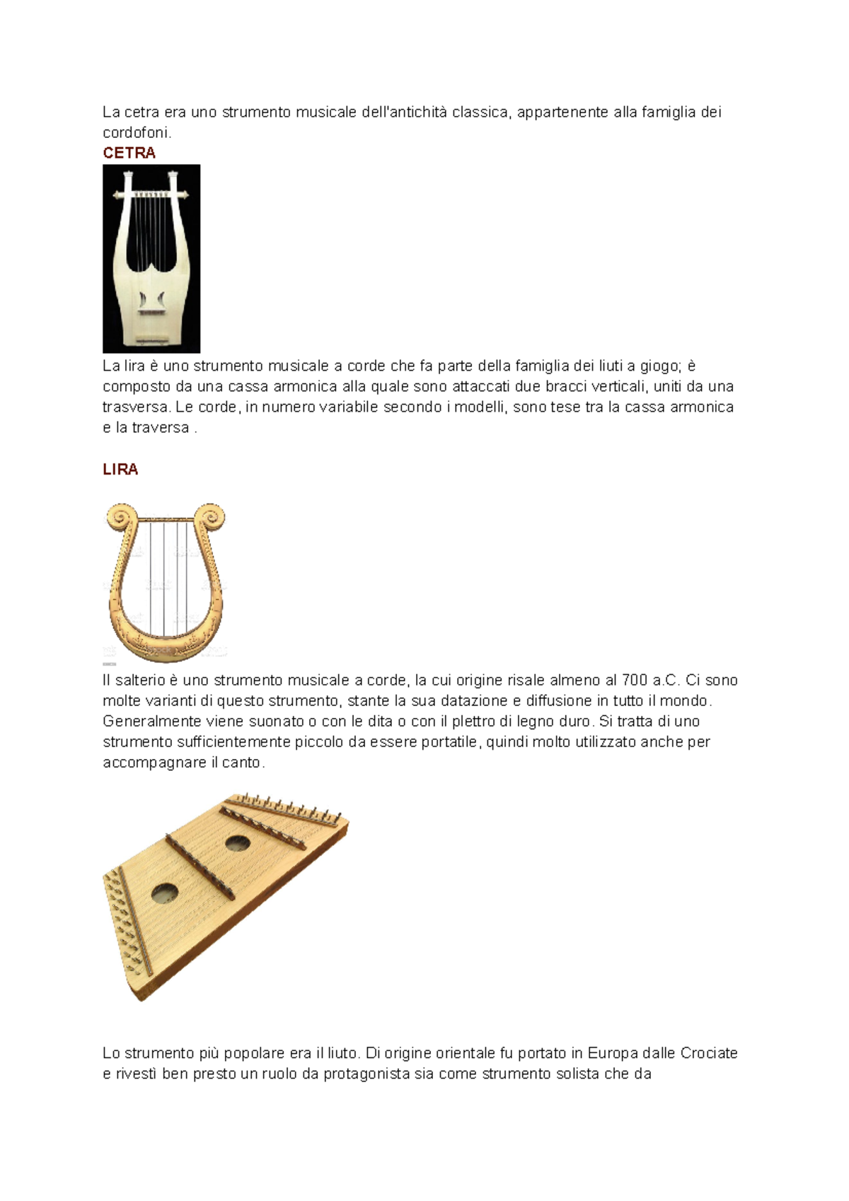 strumenti musicali a corde strofinate inventati prima del 600 - La ...