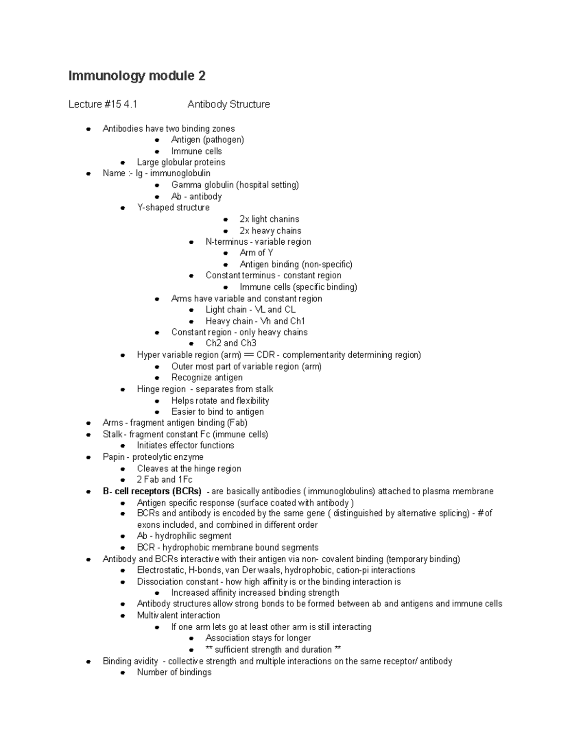 Immunology 3 Lecture Notes 15 19 Immunology Module 2 Lecture 15 4