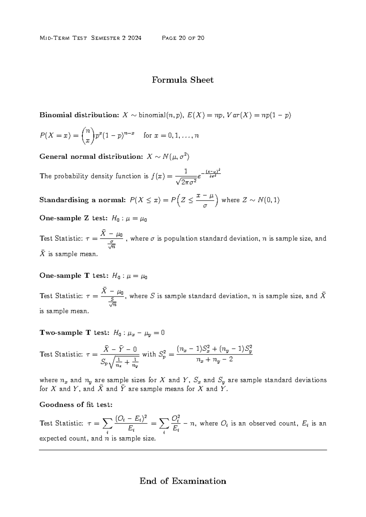 Midterm-formula-sheet - Mid-Term Test Semester 2 2024 Page 20 of 20 ...