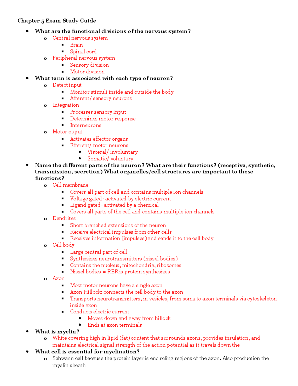 Chapter 5 Review - Chapter 5 Exam Study Guide What are the functional ...
