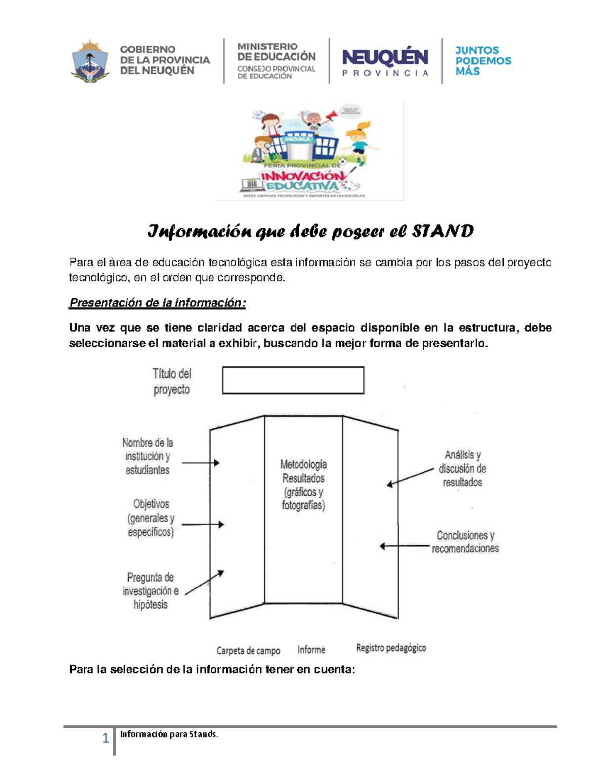 4 Stand Información con la que debe contar - Didactica - 1 Información ...