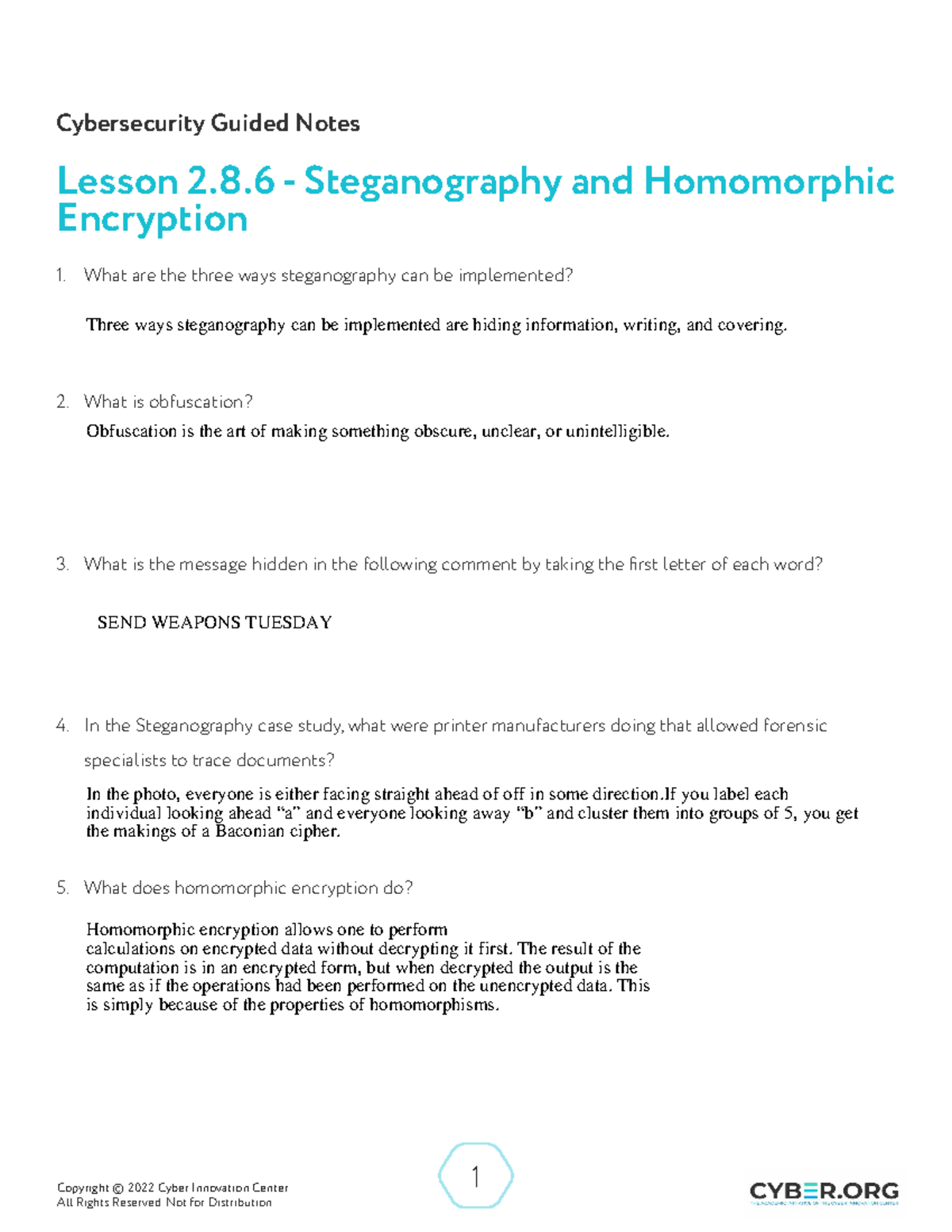 2 8 6 Steganography And Homomorphic Encryption Guided Notes Copyright © 2022 Cyber