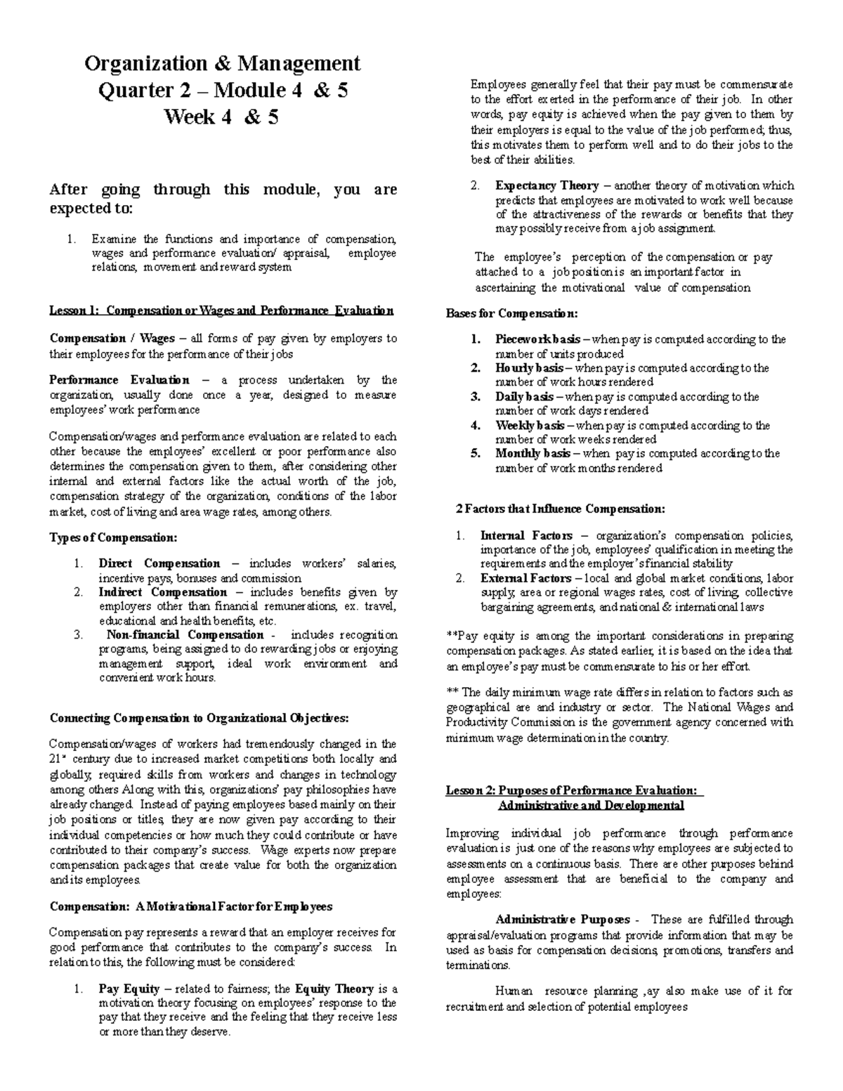 LAS OM Q2 Week 4 5111111111111111 - Organization & Management Quarter 2 ...
