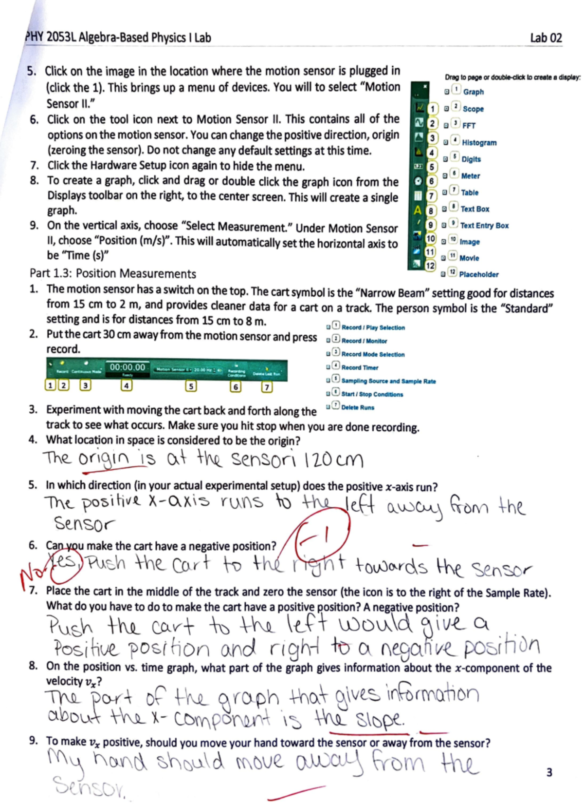 Lab 2 Introduction to Motion - }.v2053L Algebra-Based Phv.si_cs_l_La_b ...
