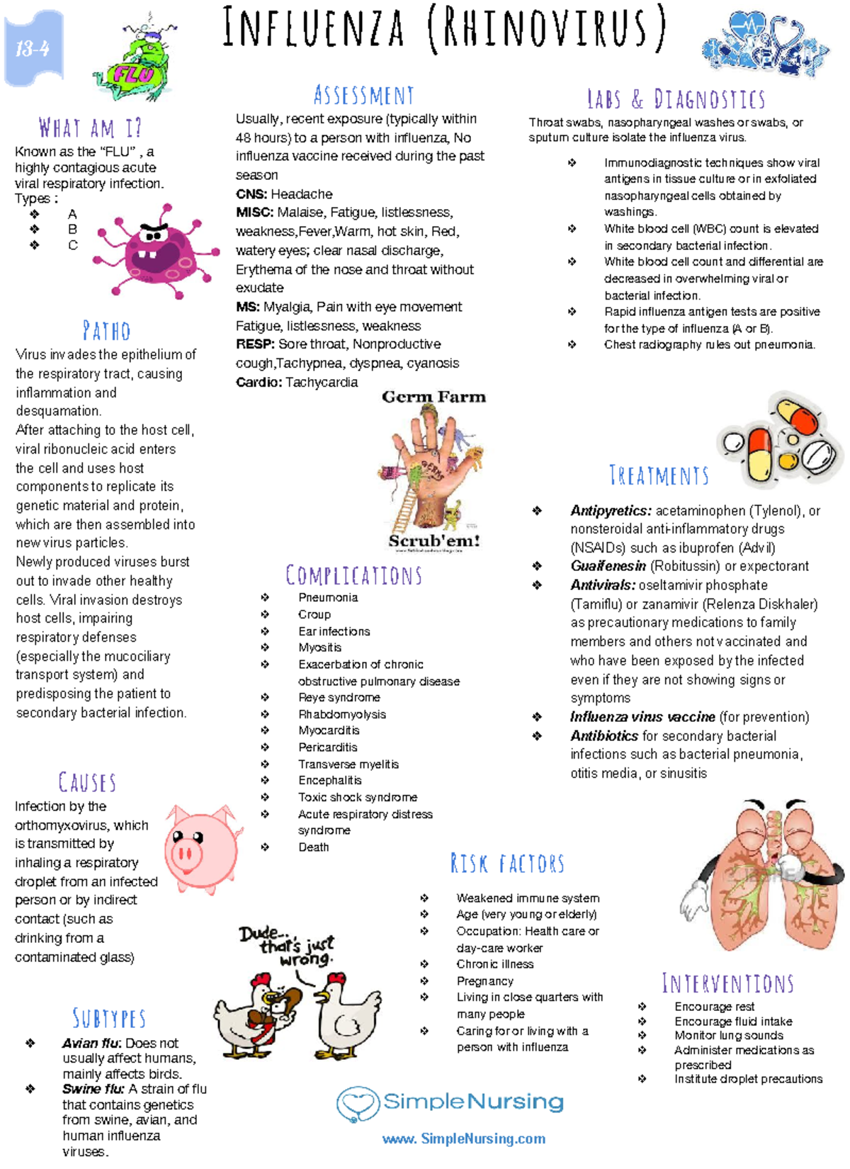 Influenza - notes - 13- http://www. SimpleNursing Influenza (Rhinovirus ...