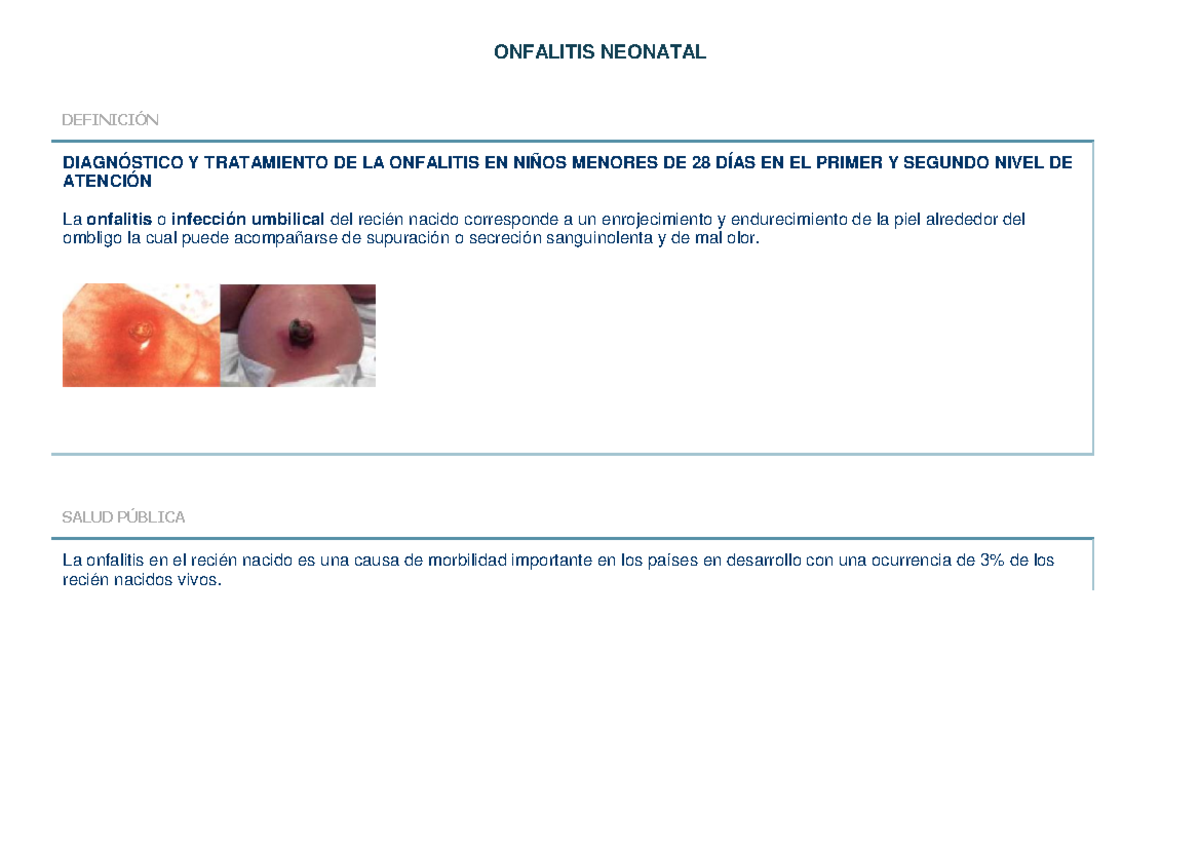 Onfalitis Neonatal - ONFALITIS NEONATAL Y TRATAMIENTO DE LA ONFALITIS ...