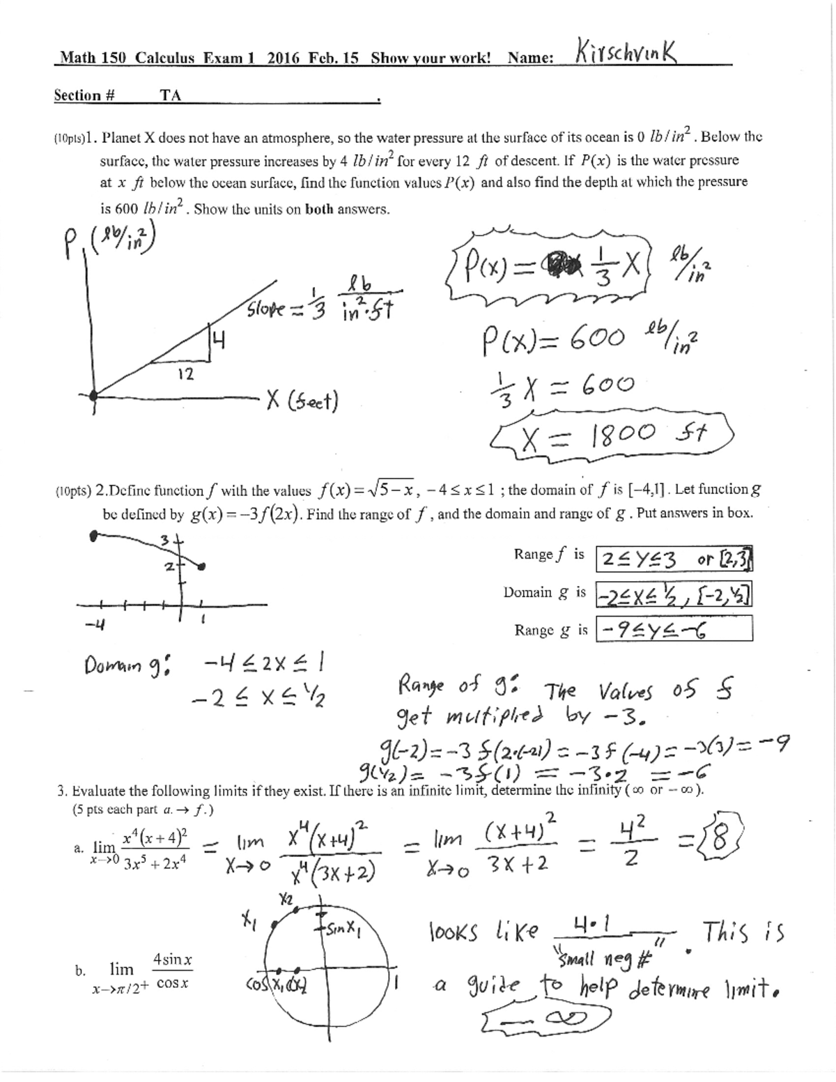 2016 SDSU Math 150 Exam 1 150 Studocu