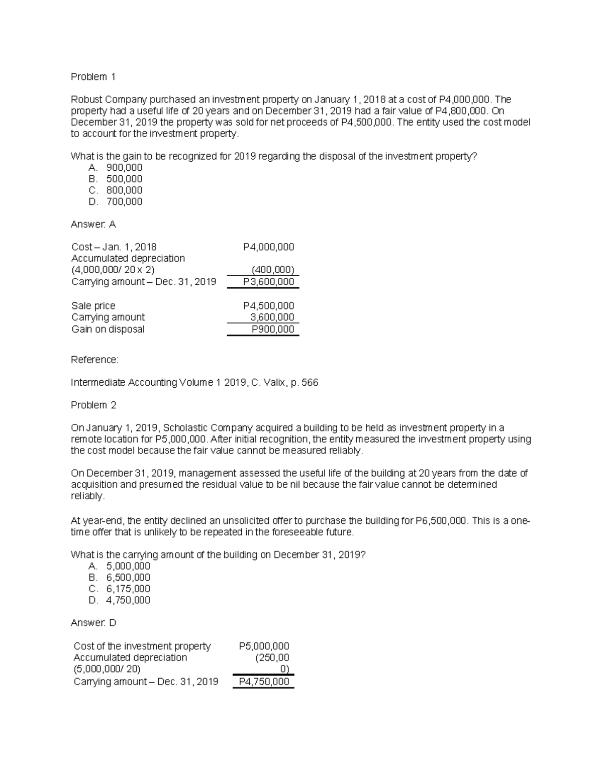 Pdfcoffee Problem 1 Robust Company Purchased An Investment Property
