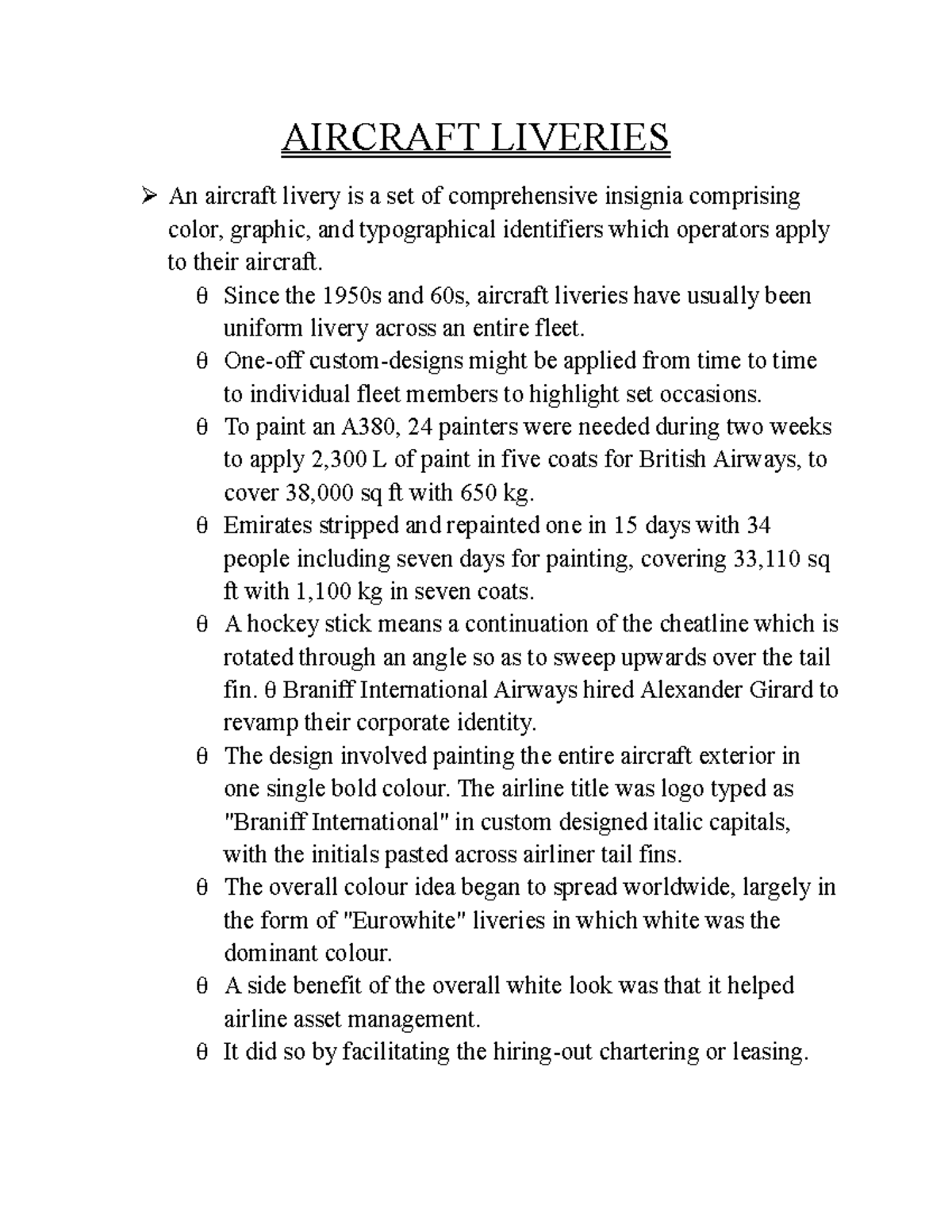 Aircraft Liveries - AIRCRAFT LIVERIES An aircraft livery is a set of ...