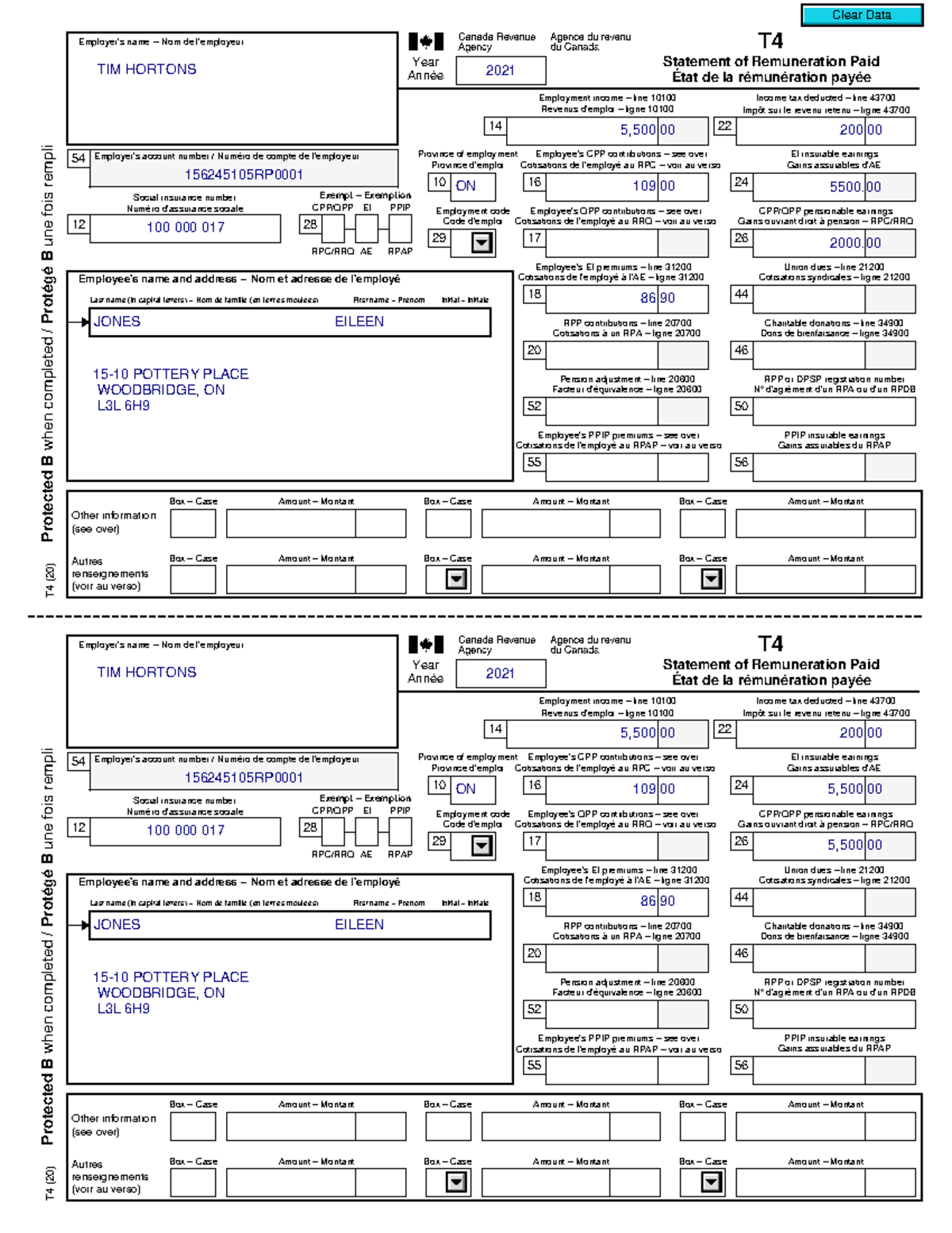 100000017 T4 Eileen Jones - T Statement of Remuneration Paid État de la ...