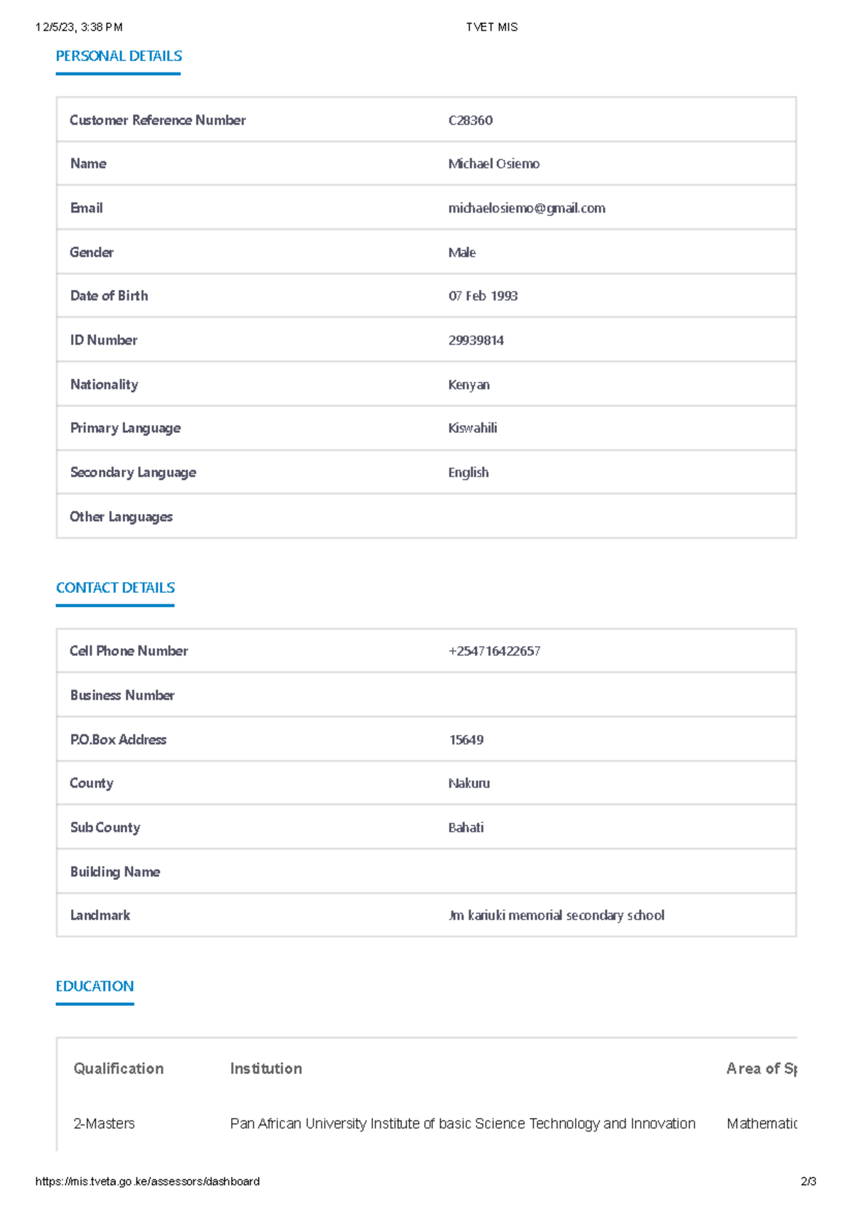 TVET MIS - TVET lincencing - 12/5/23, 3:38 PM TVET MIS mis.tveta.go ...