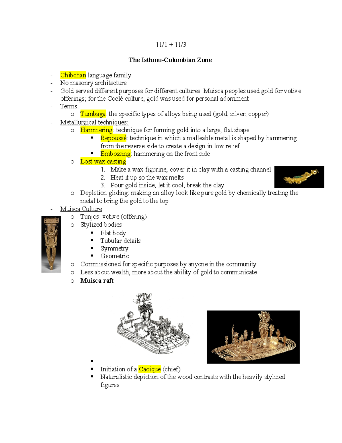 all content fall quarter - 11/1 + 11/ The Isthmo-Colombian Zone ...