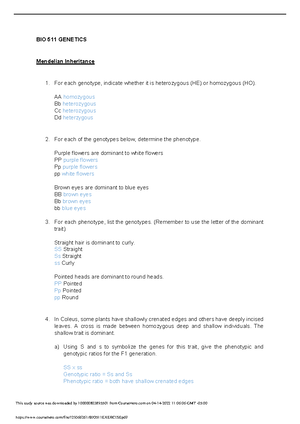 LAB Practical 2 - Genetics - UiTM - Studocu