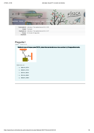 PA3 Fisica 1 - EXM - “AÑO DE LA UNIDAD, LA PAZ Y EL DESARROLLO” Producto Académico N° Docente ...