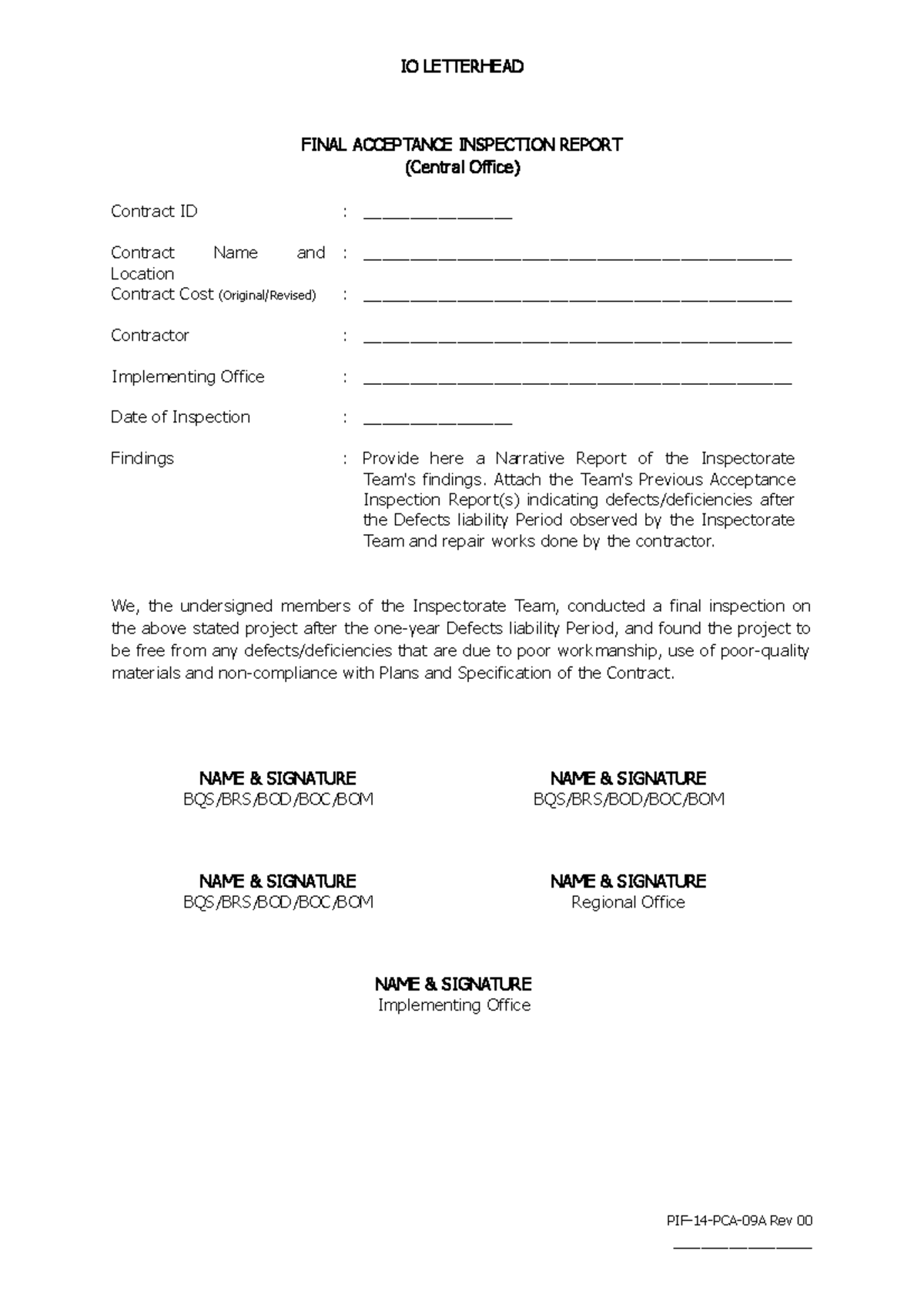 PIF-14-PCA-09 Acceptance Inspection Report (1)- 20PE0033 - IO ...