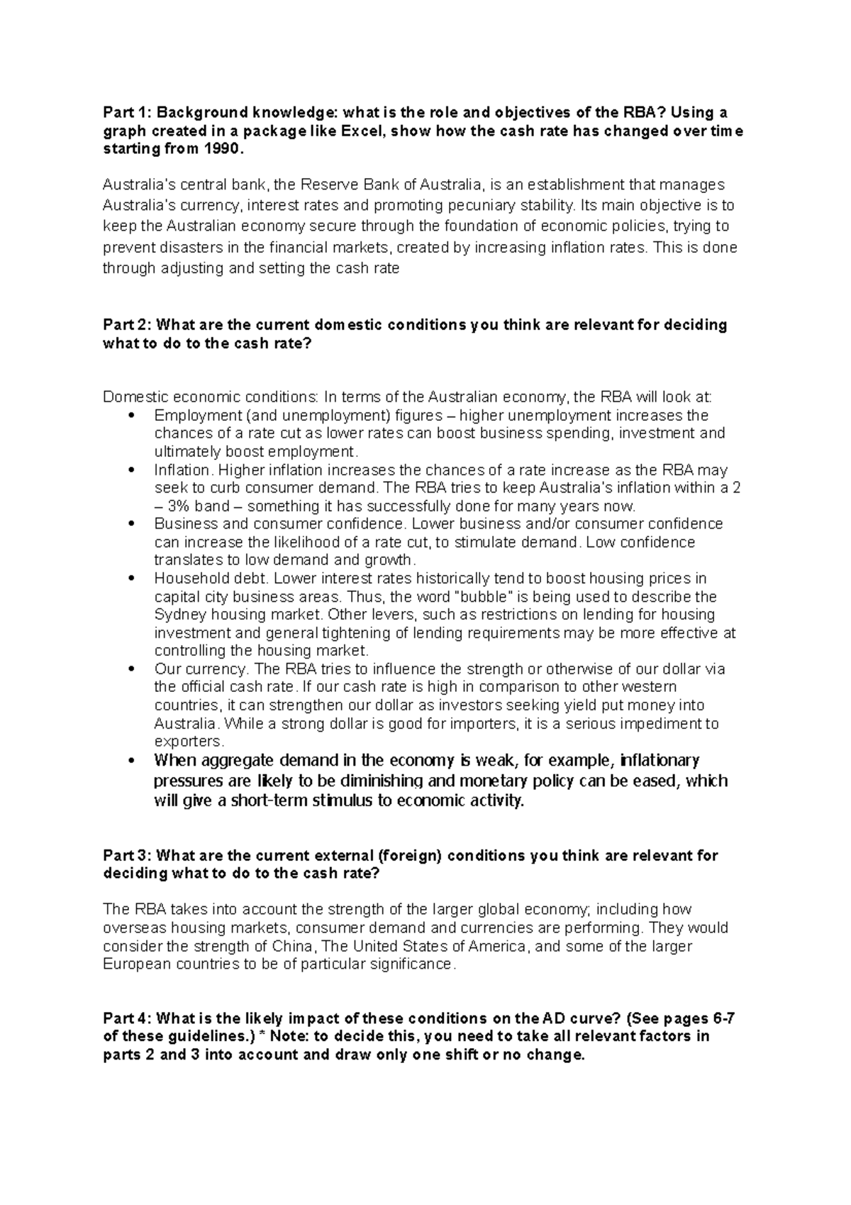 Mock RBA Report - Part 1: Background knowledge: what is the role and ...