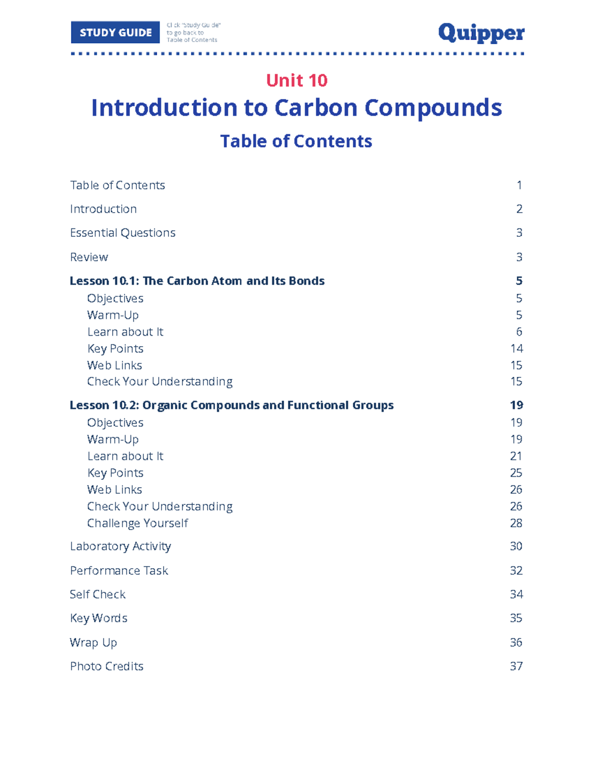 10. Science 9 Unit 10 Introduction to Carbon Compounds (Study Guide ...