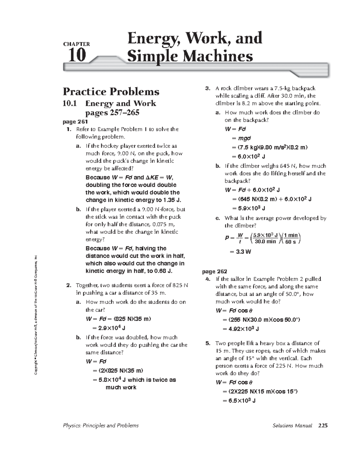 Ch 10 answers - Physics: Principles and Problems Solutions Manual 225 ...
