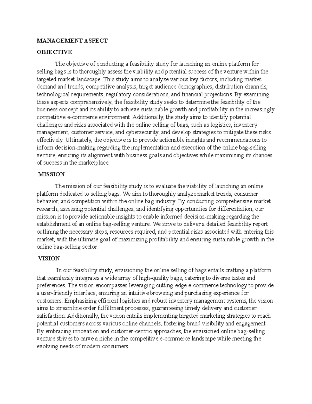 Management Aspect - cfht - MANAGEMENT ASPECT OBJECTIVE The objective of ...