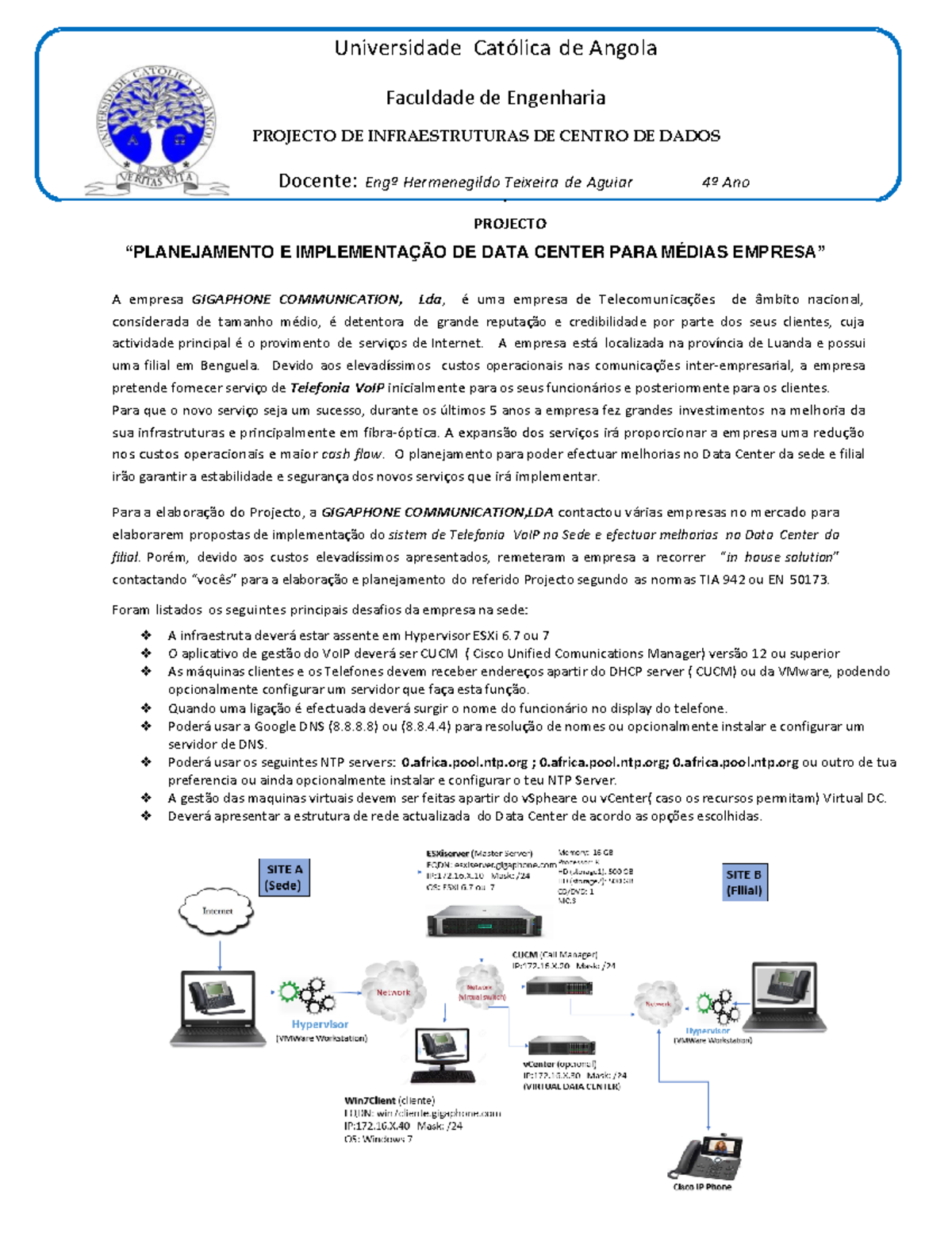 -Projecto de Centro de dados 2021 - Infra Data Center - PROJECTO ...