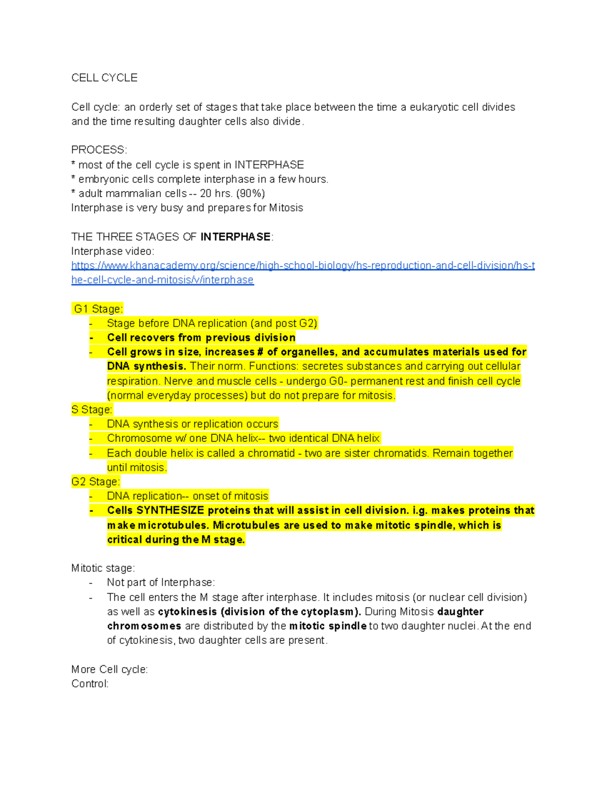Biology Mitosis, Meiosis, Genetics, Transcription Translation - CELL ...
