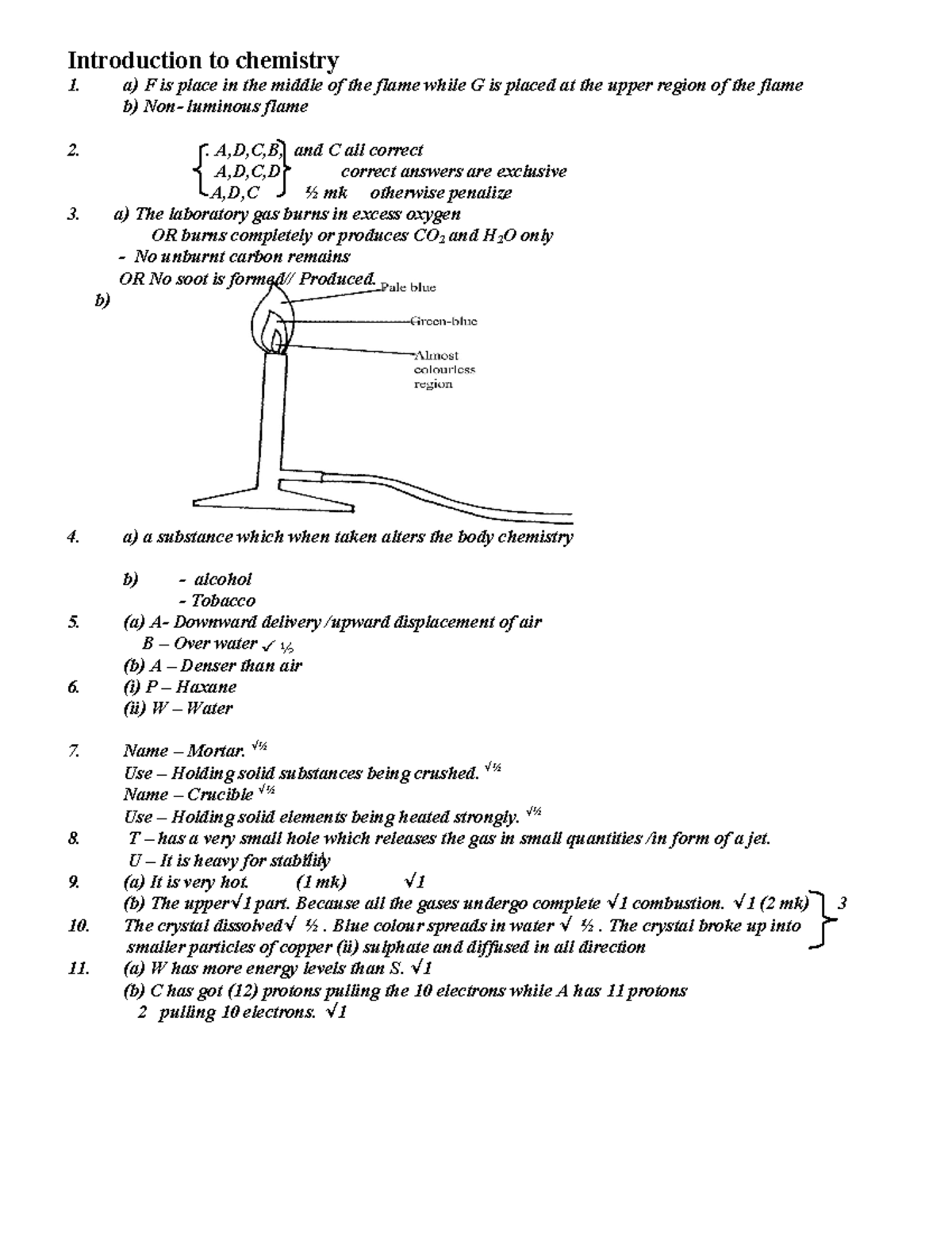 Introduction to chemistry answers - Introduction to chemistry a) F is ...