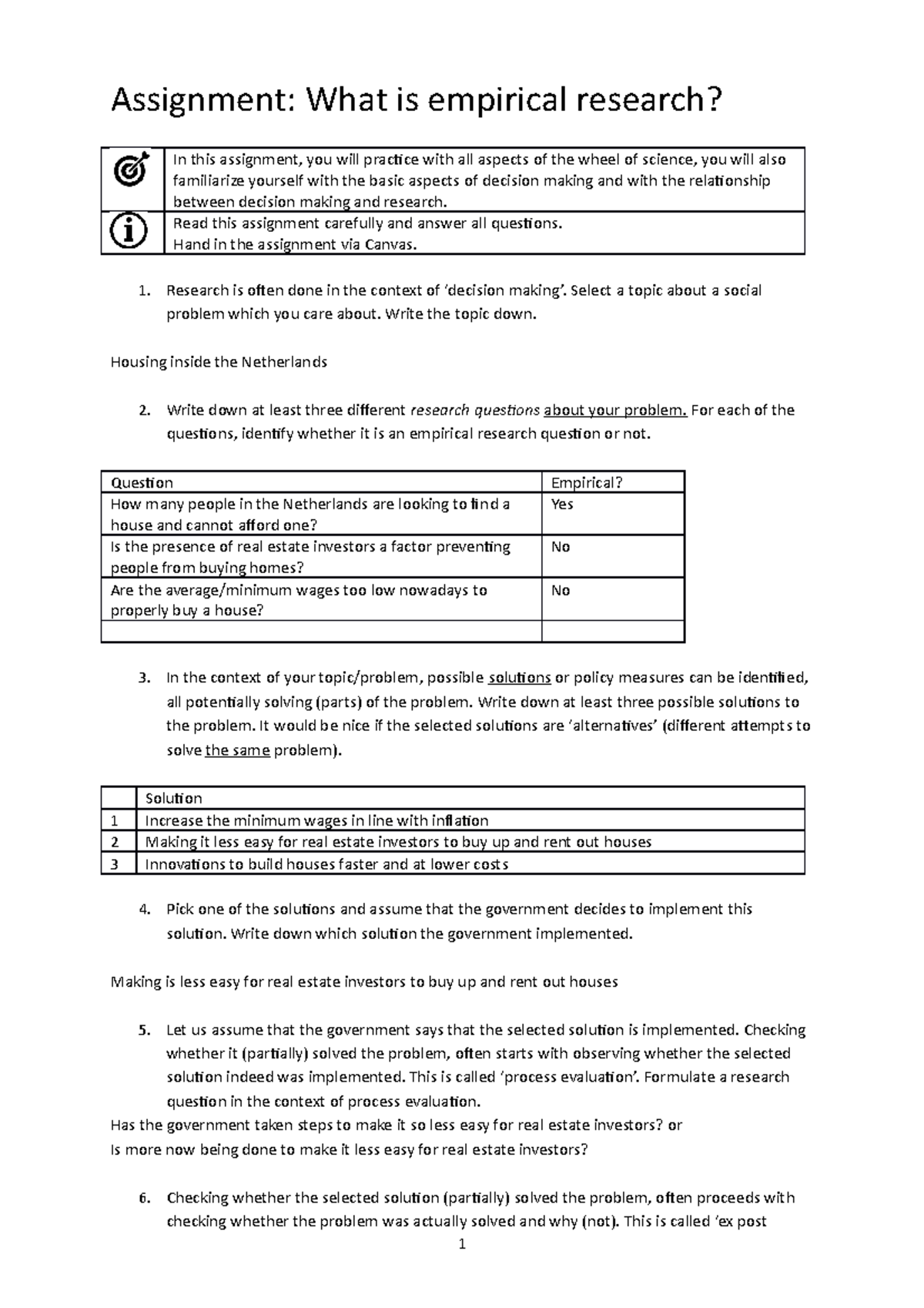 Unit 1 - Assignment Daan Riefel - Assignment: What is empirical research? In this assignment ...